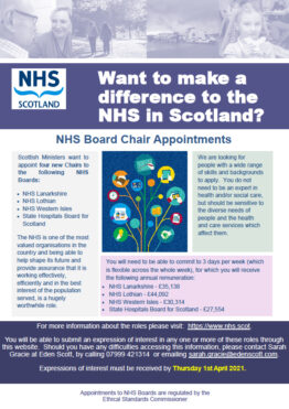 NHS Chair Appointments - Advert - NHS Western Isles | Serving the Outer ...