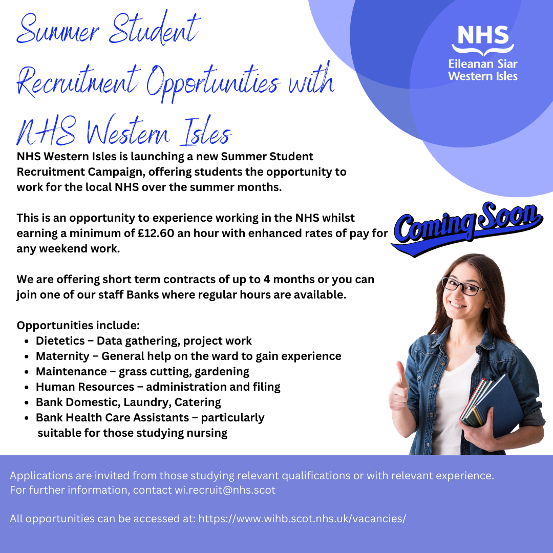 Summer Student Recruitment Opportunities with NHS Western Isles - NHS ...